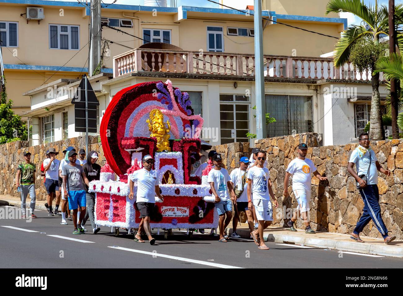 Mahashivratree pilgrims on their way to the sacred lake of Grand Bassin ...