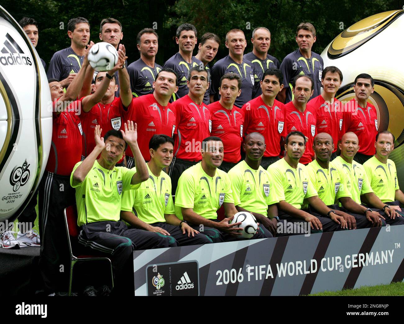 The referees of the soccer World Cup 2006 pose for a picture in Neu ...