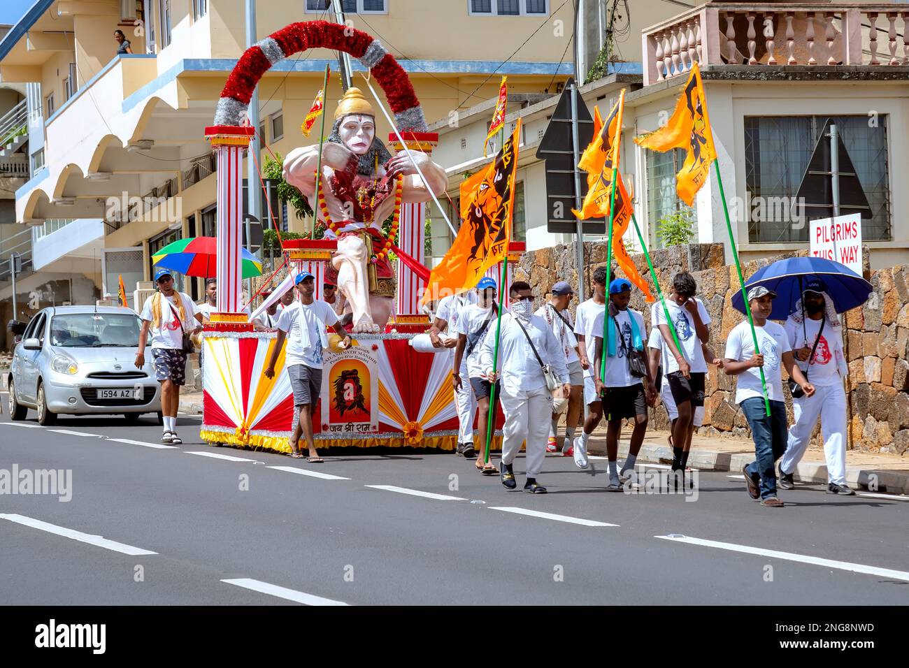 Mahashivratree pilgrims on their way to the sacred lake of Grand Bassin ...