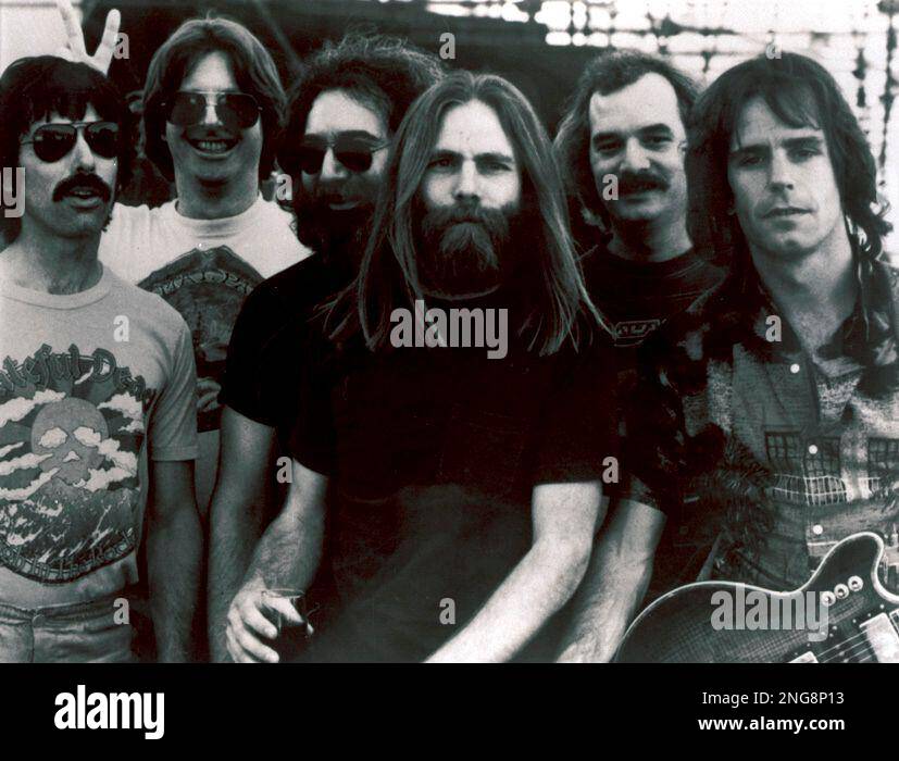 Members of the Grateful Dead,L-R, Mickey Hart, Phil Lesh, Jerry Garcia ...