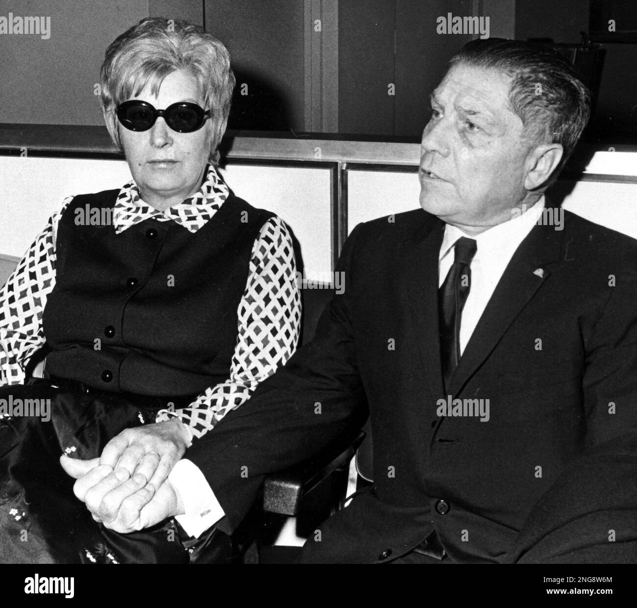 ** FILE ** Former Teamsters Union President Jimmy Hoffa, right, is seen ...