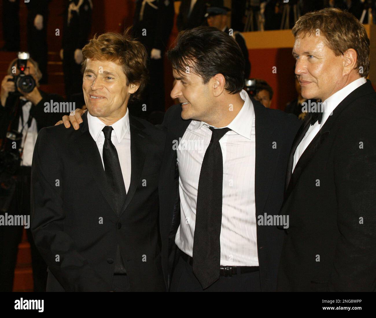 American actor Tom Berenger, right, American actor Charlie Sheen ...