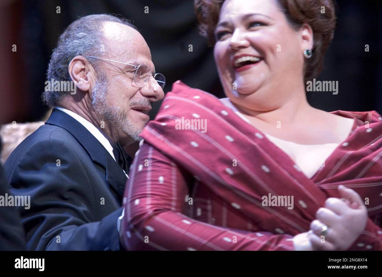 Metropolitan Opera General Manager Joseph Volpe walks by mezzo-soprano ...