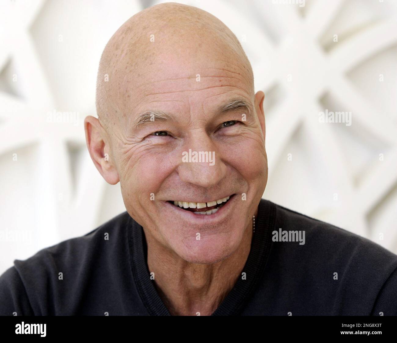 British actor Patrick Stewart poses following interviews for his new ...
