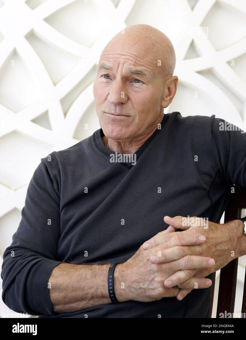 British actor Patrick Stewart poses following interviews for his new ...