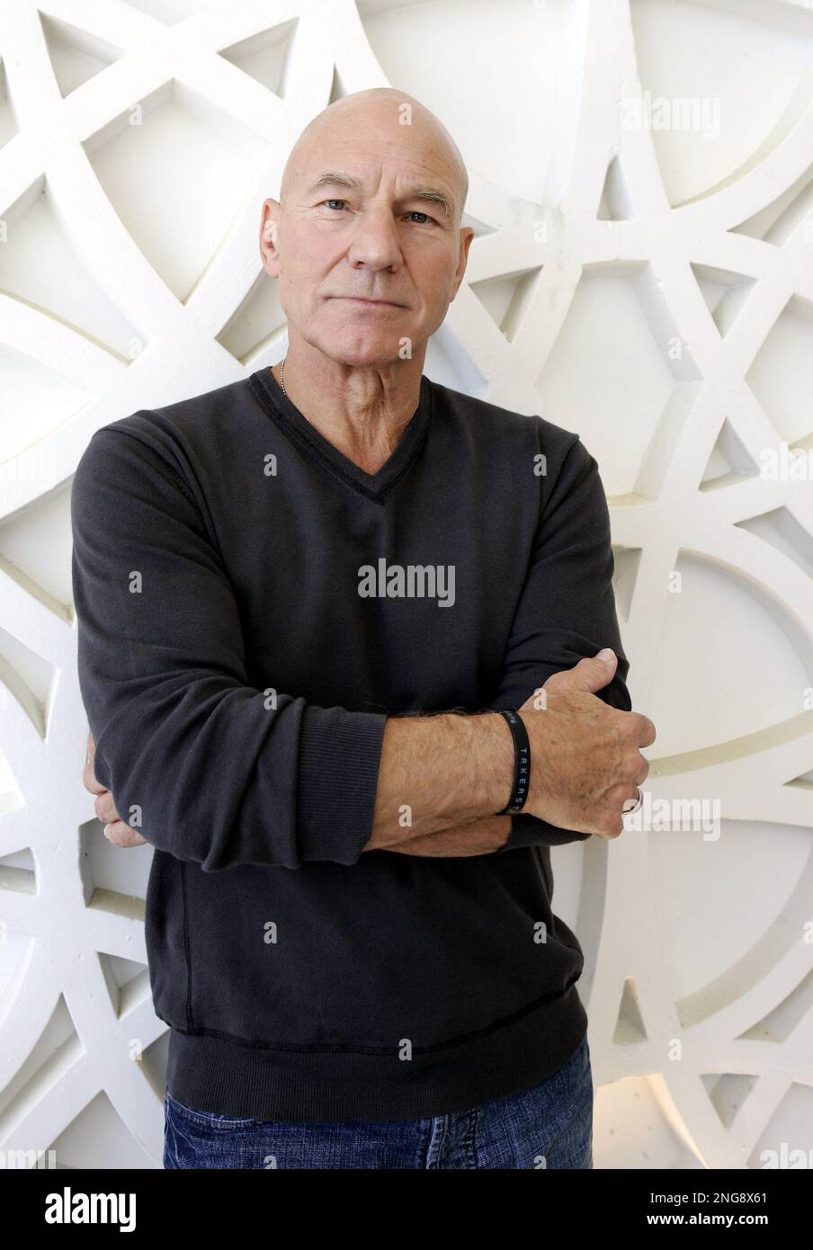 British actor Patrick Stewart poses following interviews for his new ...