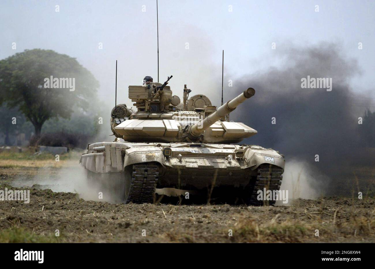 An Indian Army tank T-90 is seen during a military exercise in Jagraon ...