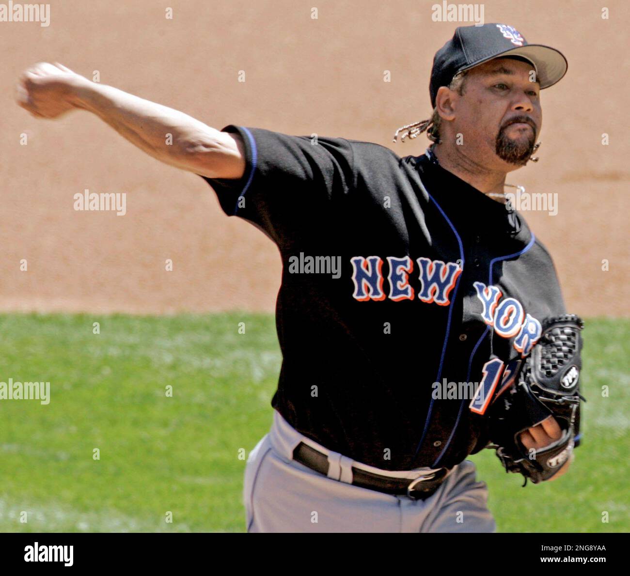 New York Mets starting pitcher Jose Lima delivers a pitch in the first ...
