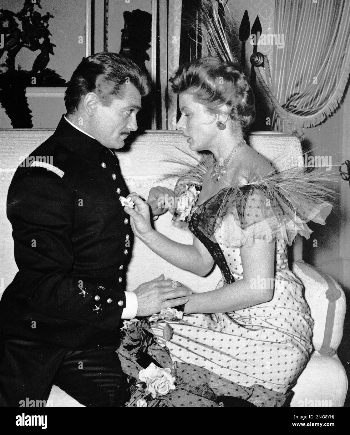 French actor Jean Marais courts Swedish actress Ingrid Bergman in a ...
