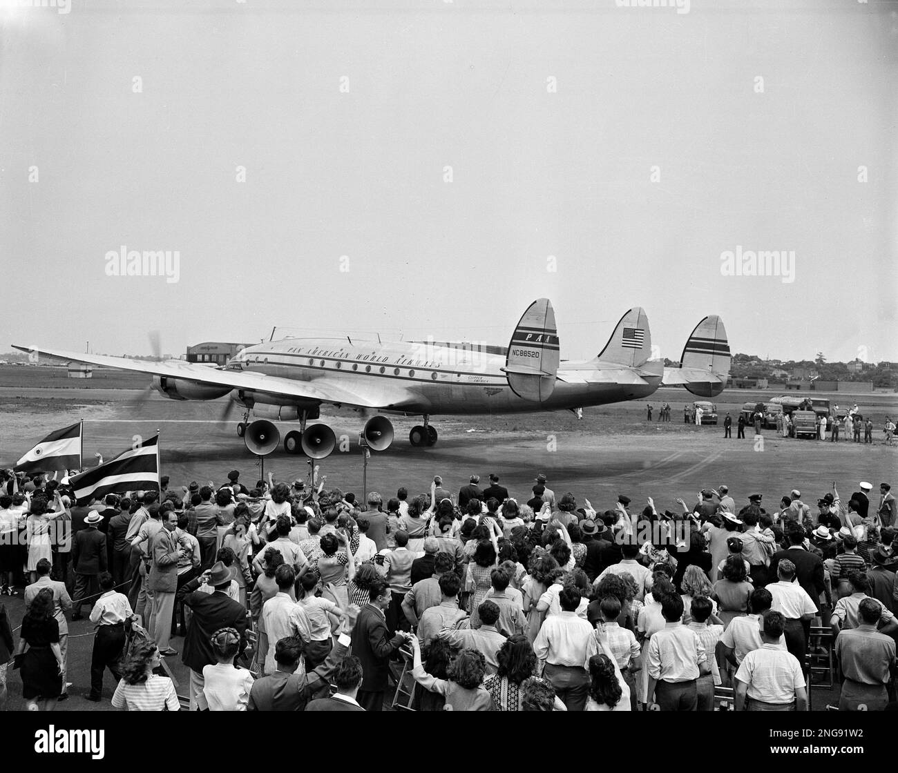 The Pan American clipper America begins its journey from LaGuardia ...