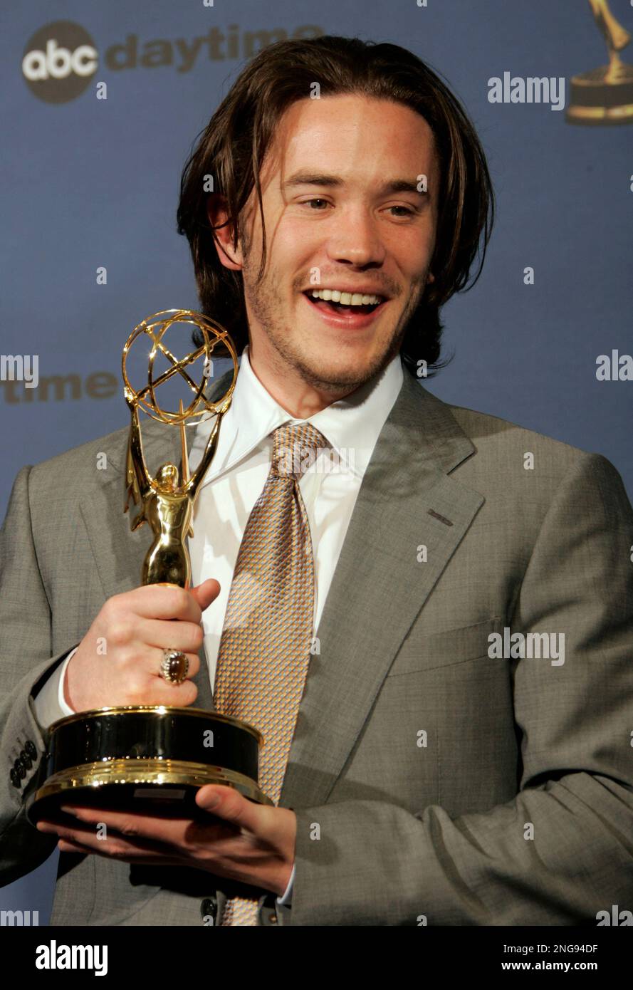 Tom Pelphrey holds the award for outstanding younger actor in a drama ...