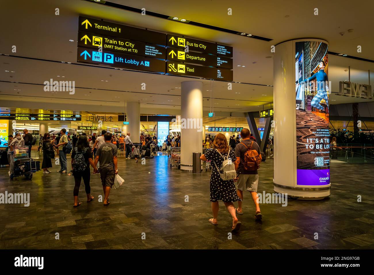 Terminal 1 next to Jewel in Changi Airport Singapore Stock Photo - Alamy