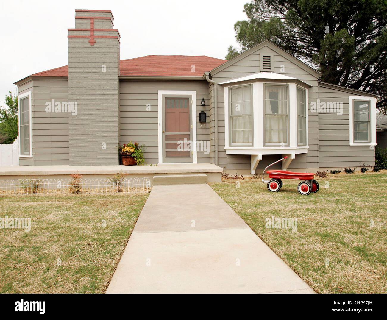 A view of the front of the childhood home of President George W. Bush ...