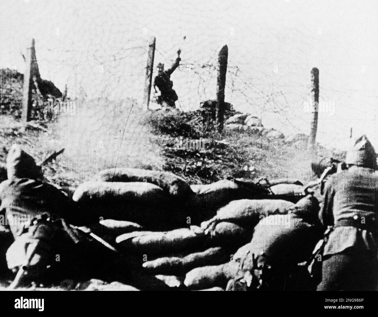 This picture, first of a series of three, shows an insurgent fighter ...