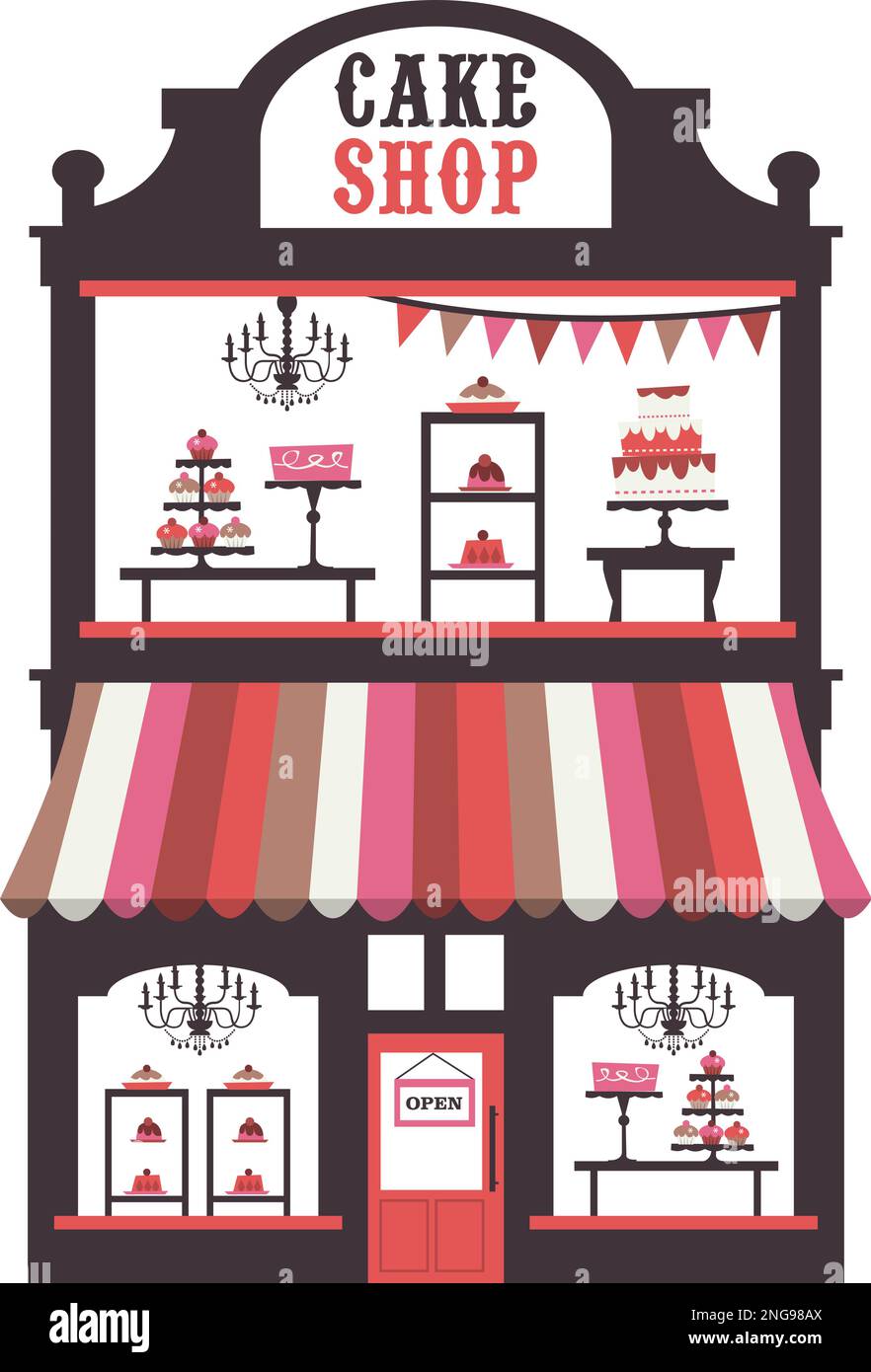 A chic vector illustration of a vintage victorian double storey cake ...