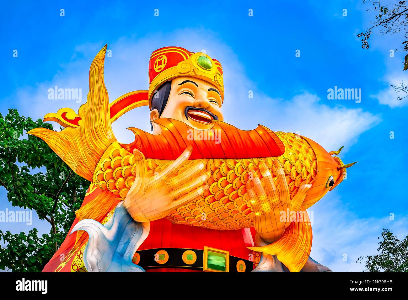 God of Fortune lantern display at River Hongbao, Gardens by the Bay. It ...