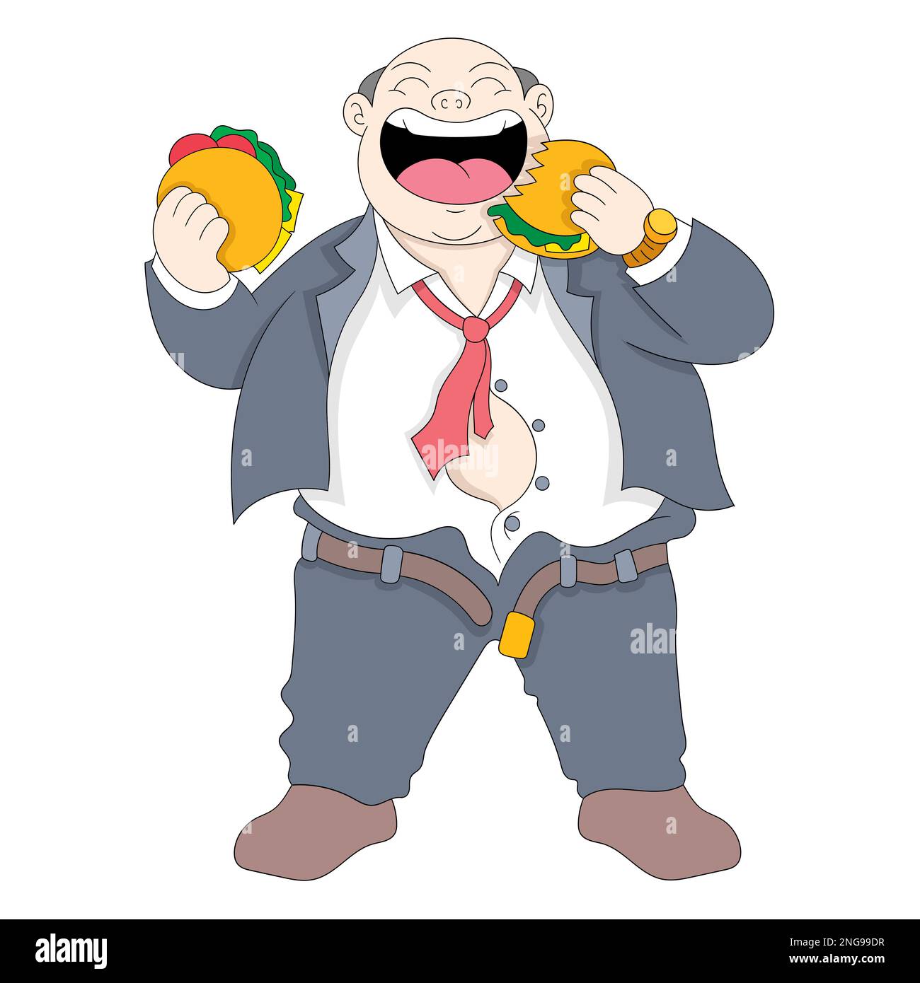 big boss overweight eats a lot of fat Stock Vector Image & Art - Alamy