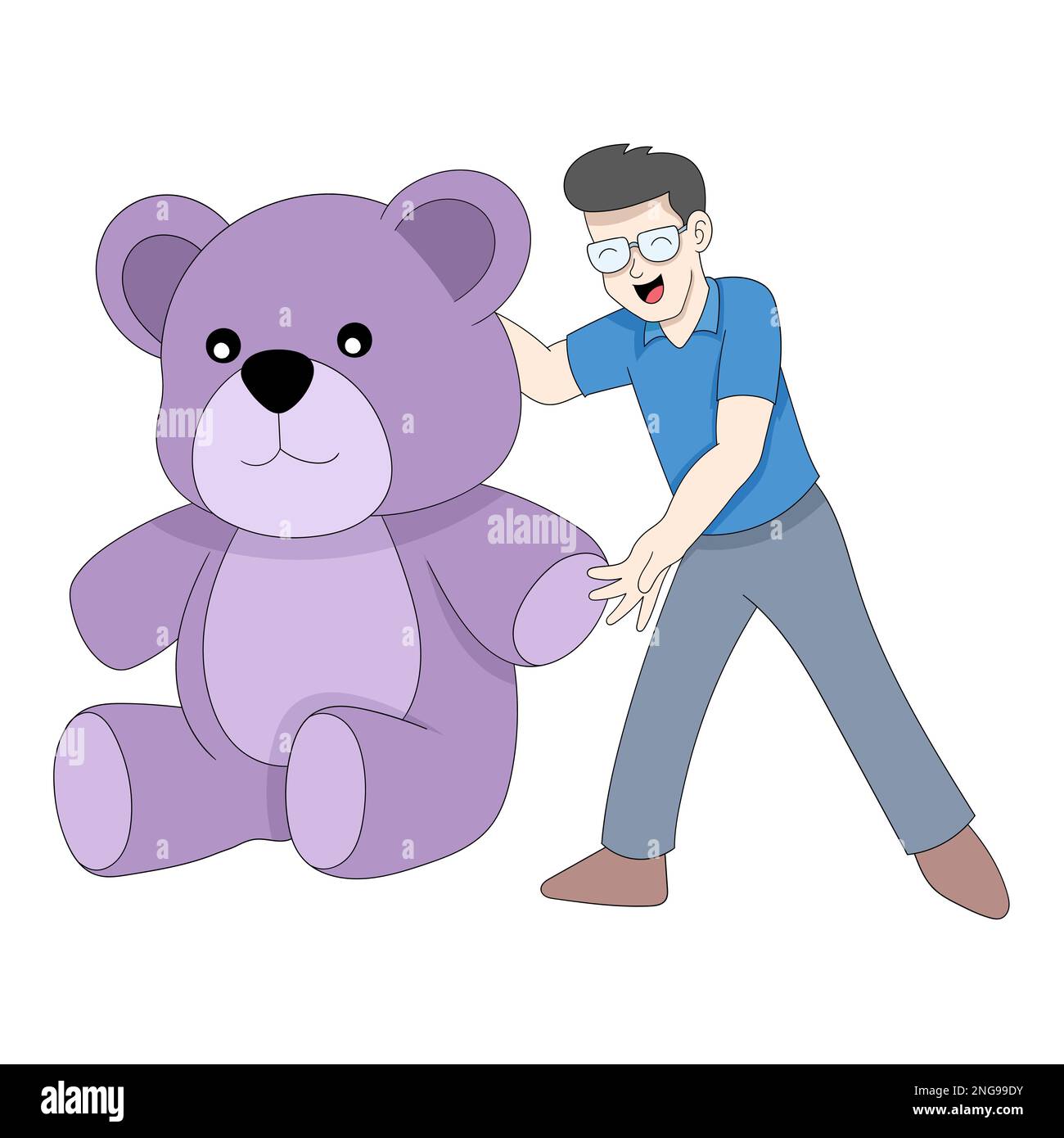 Dad is coming with a big teddy bear Stock Vector Image & Art - Alamy