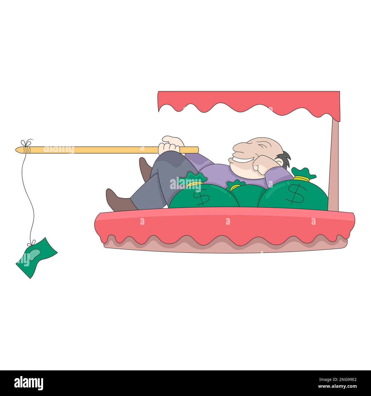 a successful rich boss is fishing using money Stock Vector Image & Art ...
