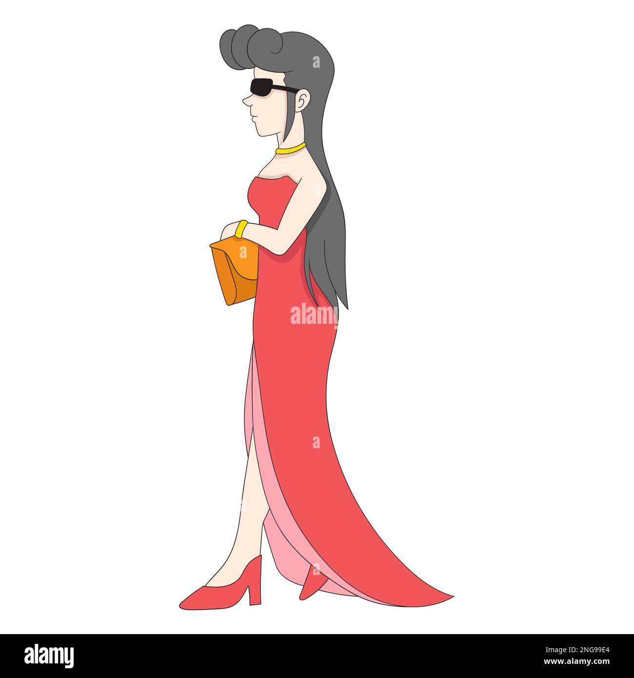Rich woman cartoon hi-res stock photography and images - Alamy