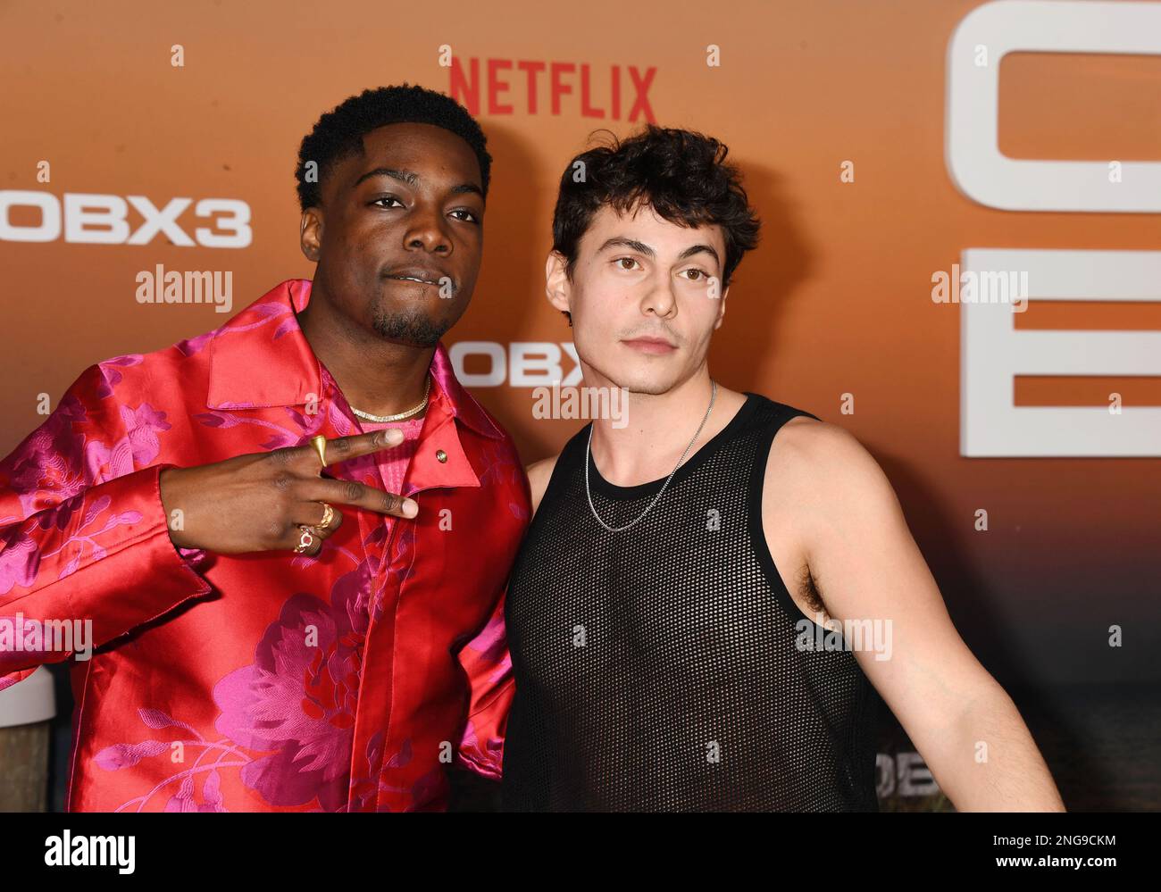 LOS ANGELES, CALIFORNIA - FEBRUARY 16: (L-R) Deion Smith and Nicholas ...