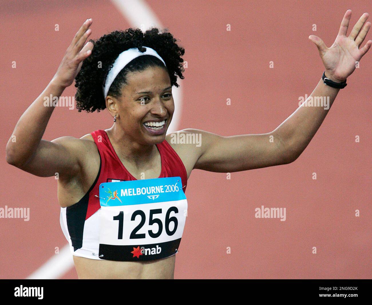 Canada's Angela Whyte reacts after seeing her second place time on the ...