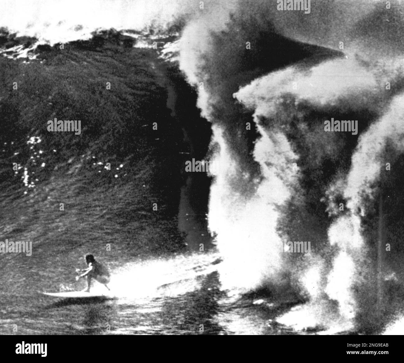Hawaiian Jeff Hakman rides a 15-foot wave during the annual Duke ...