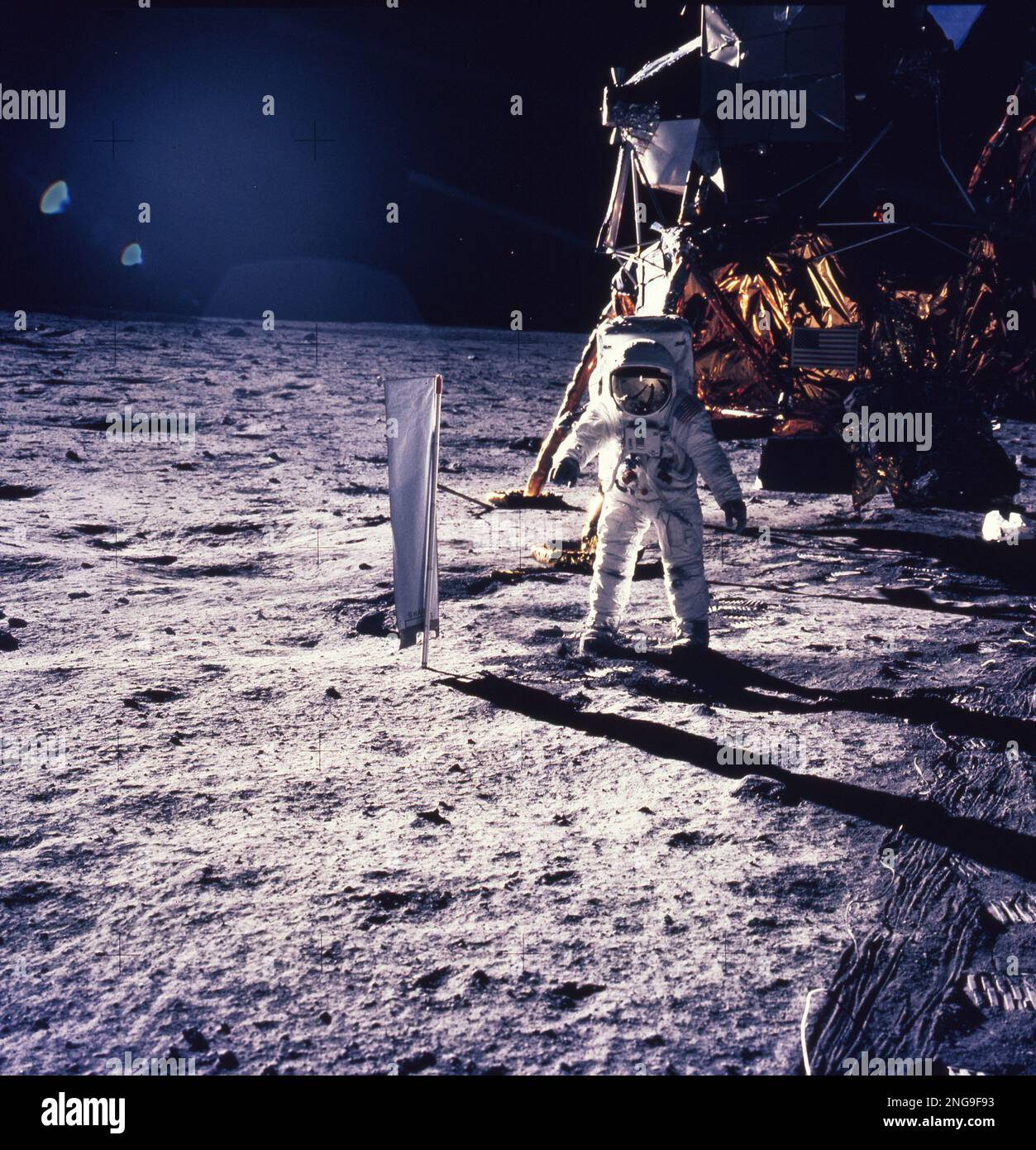 Astronaut Edwin E. Aldrin Jr. walks on the surface of the moon, July 30 ...