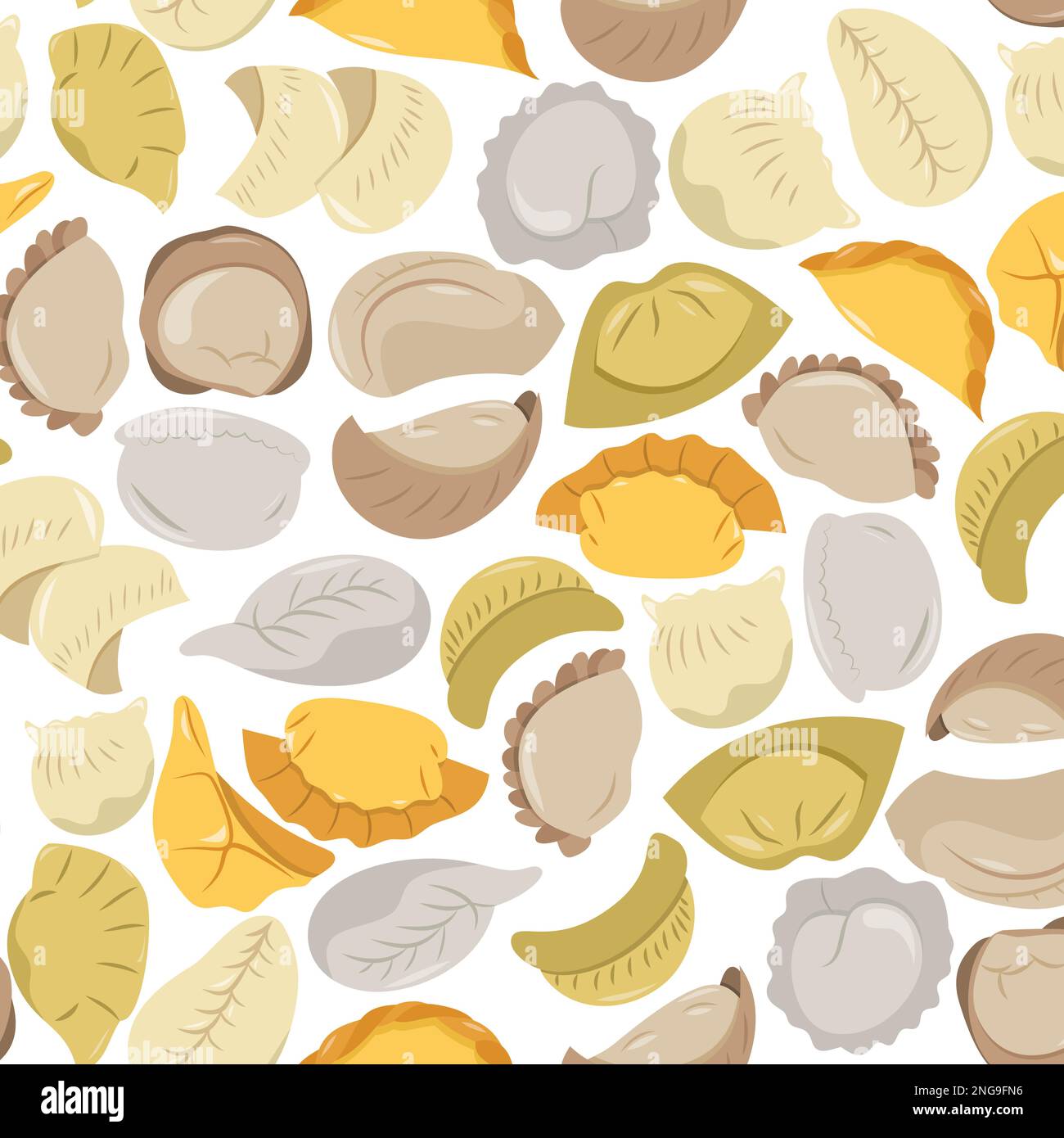 A cartoon vector illustration of chinese dumplings seamless pattern ...