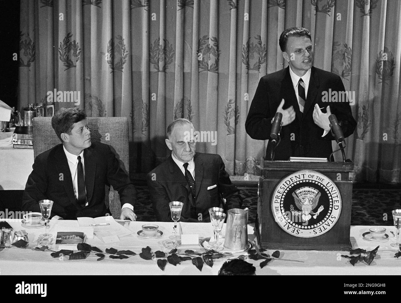 President John F. Kennedy, left, and Sen. Frank Carlson of Kansas ...