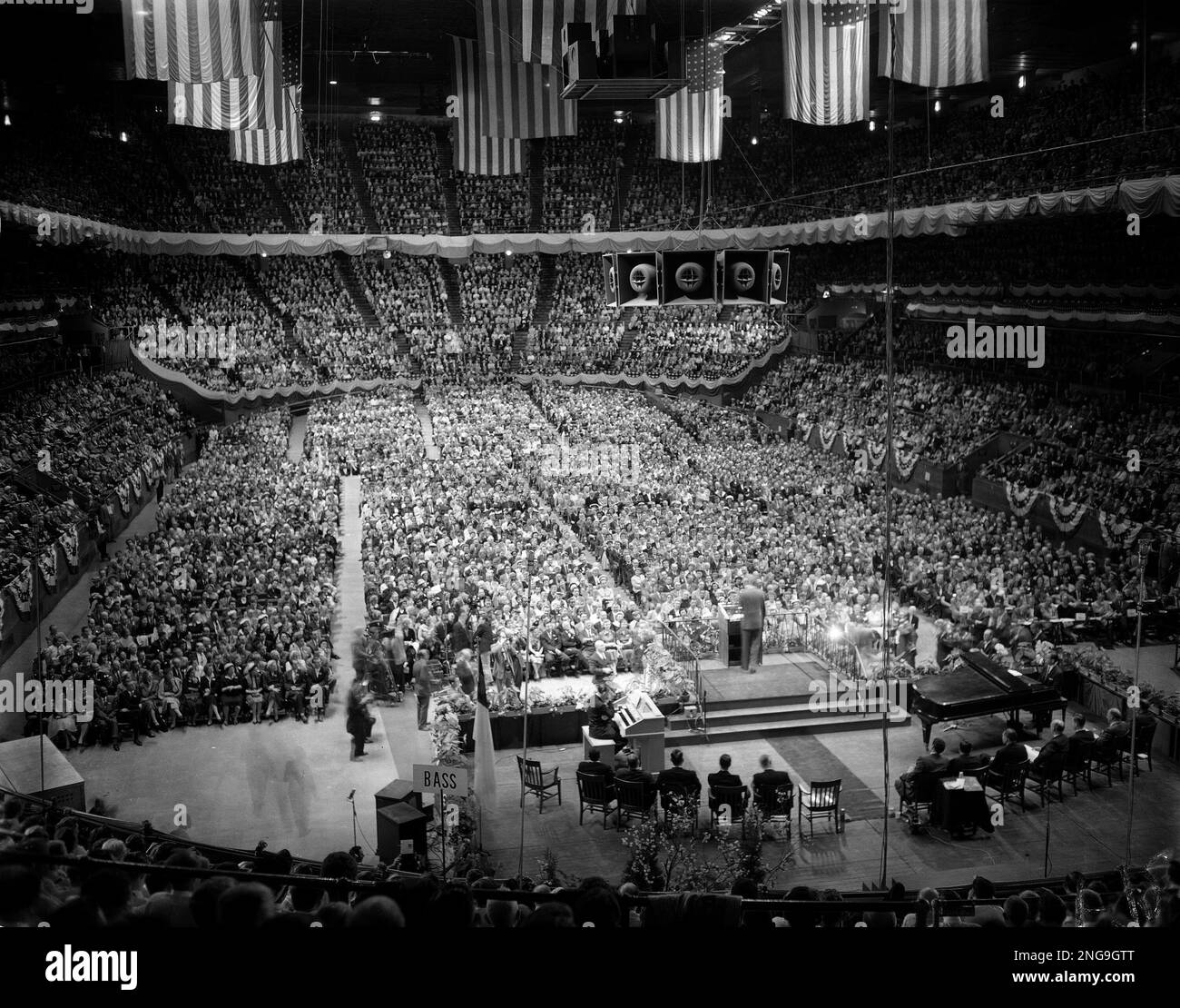 A near-capacity crowd attends the opening of evangelist Billy Graham's ...
