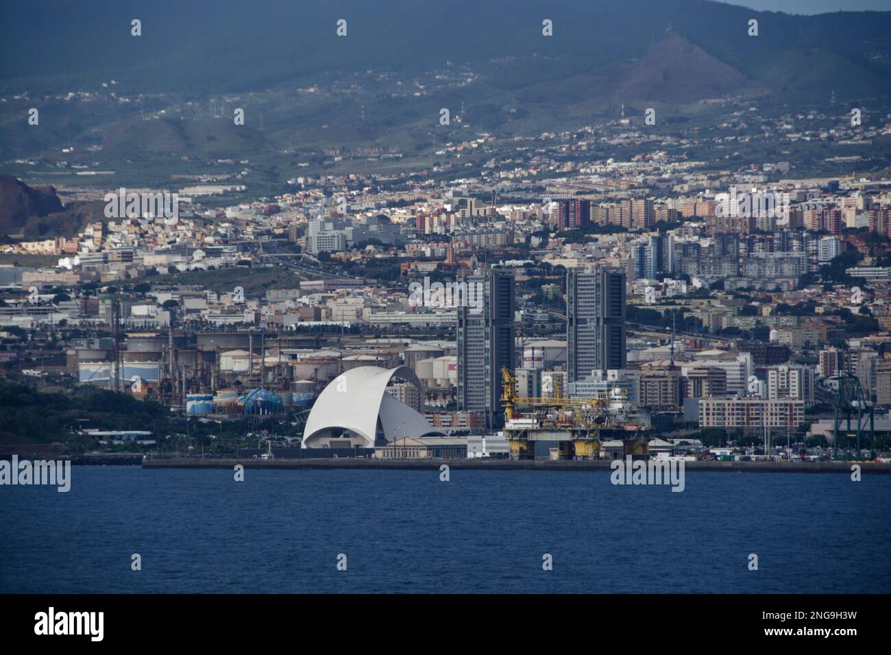 Sea View of Santa Cruz de Tenerife highlighting the Tenerife Auditorium ...