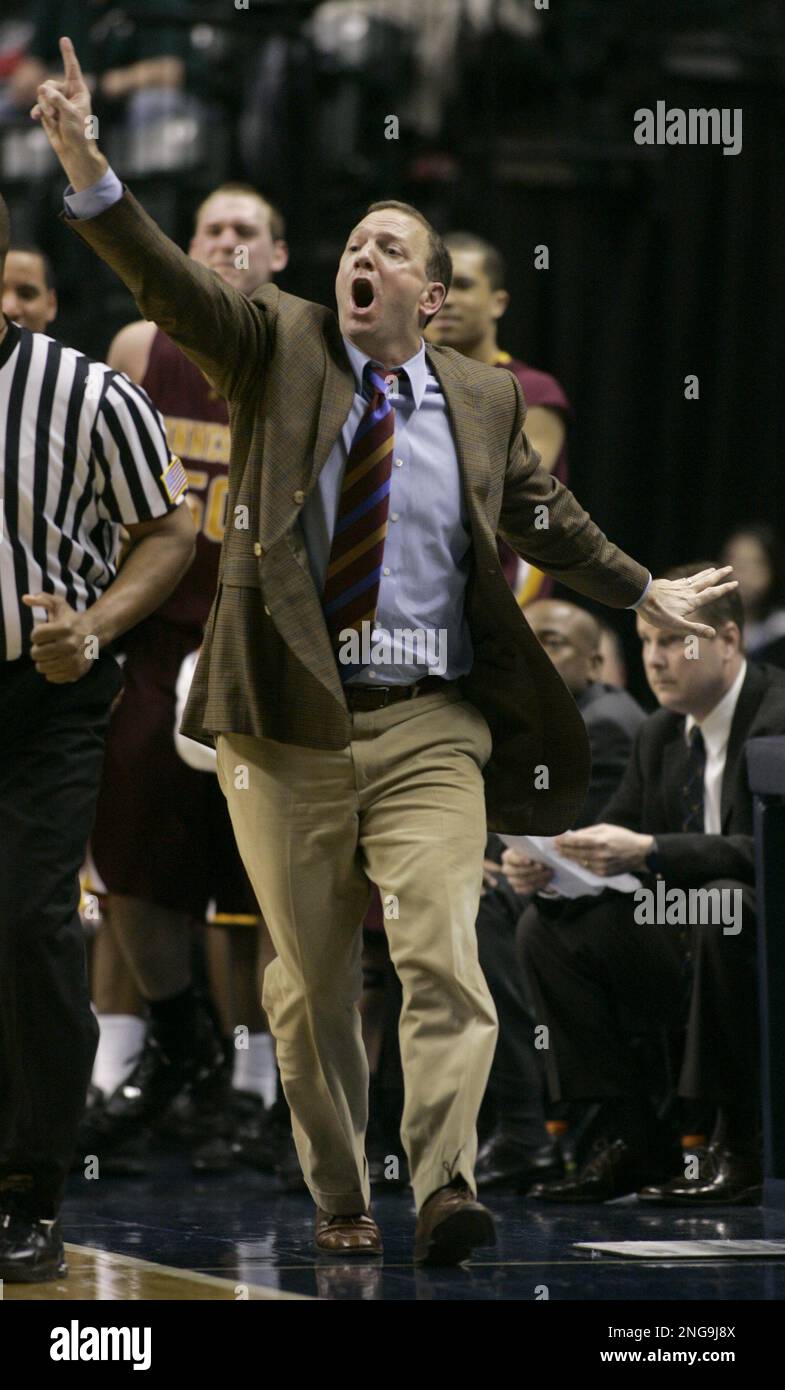 Minnesota head coach Dan Monson reacts in the first half of the game ...