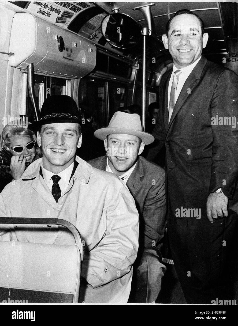 Roger Marris, left, Mickey Mantle, center, and Yogi Berra pose for ...