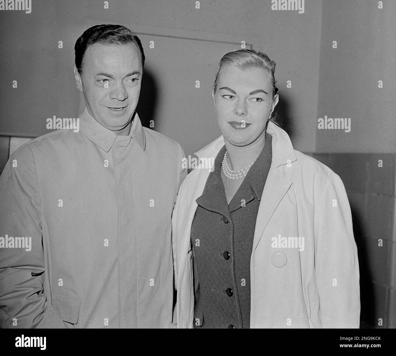 Disc Jockey Alan Freed, and his wife, Inga, arrive for a meeting with ...