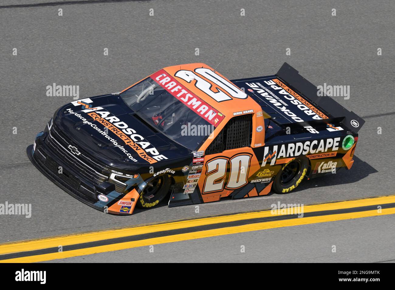 Derek Kraus (20) during qualifying for a NASCAR truck series auto race ...