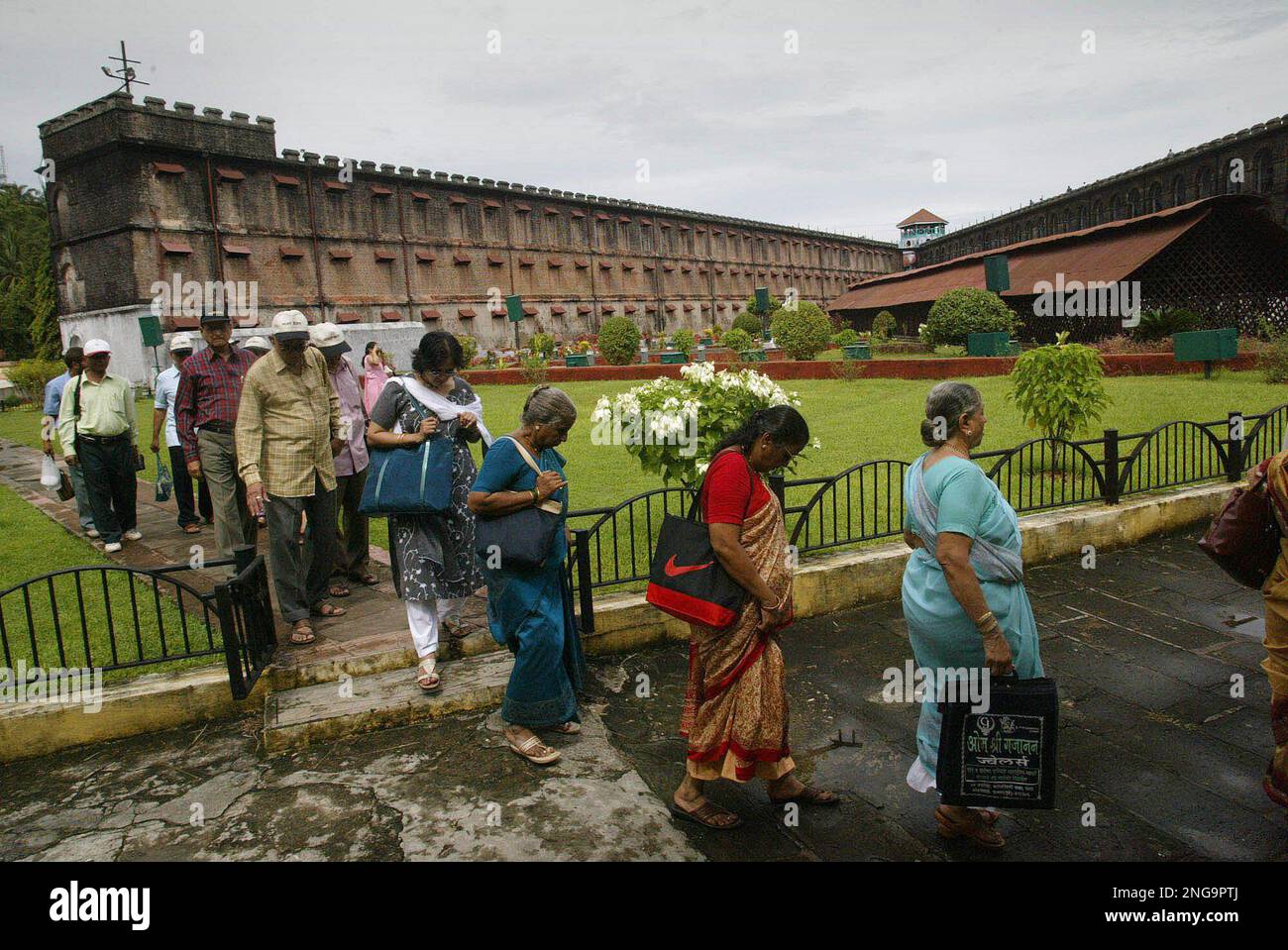 Tourists walk at the Cellular Jail at Port Blair, in India's ...
