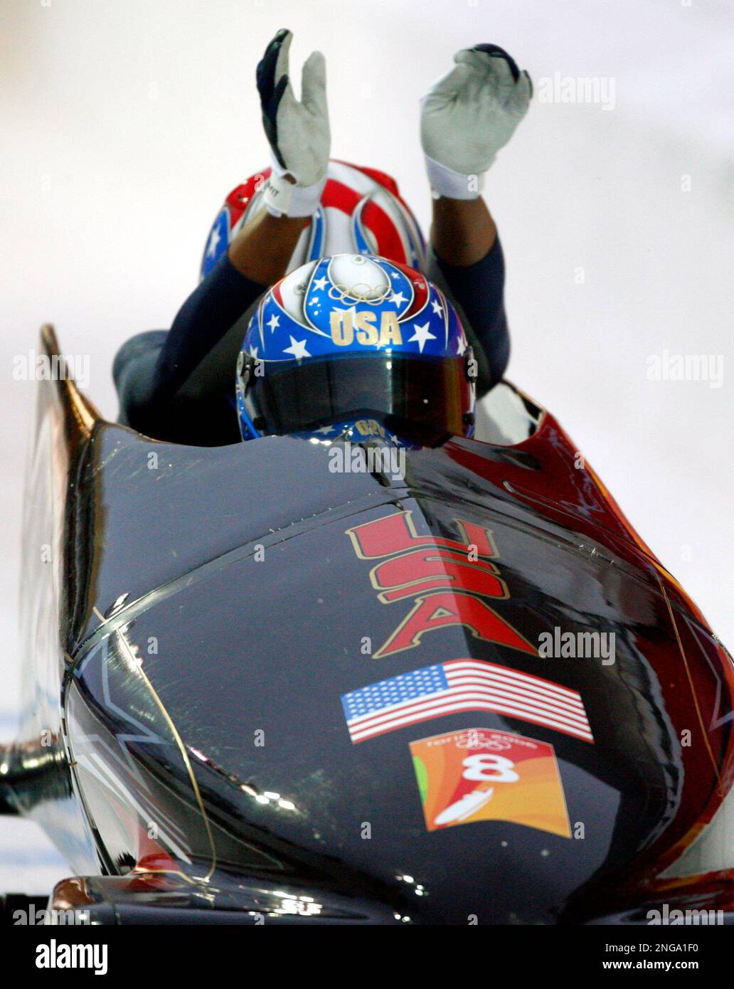Pilot Jean Prahm and brakeman Vonetta Flowers of the United States, on ...
