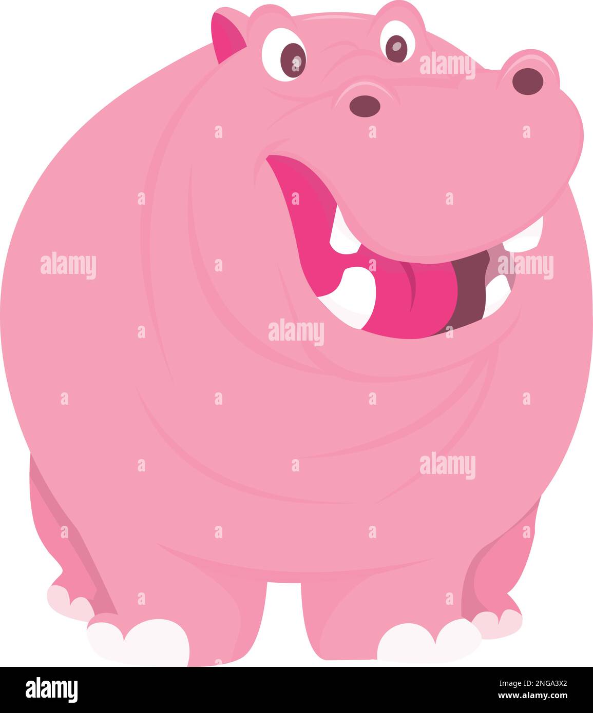 A cartoon vector illustration of a smilling hippopotamus Stock Vector ...