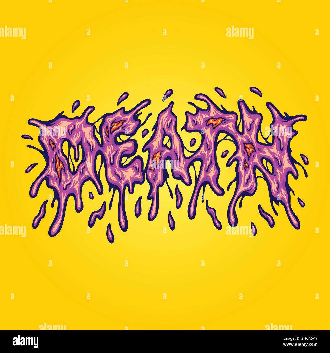 Scary death melted text hand lettering word illustrations vector ...