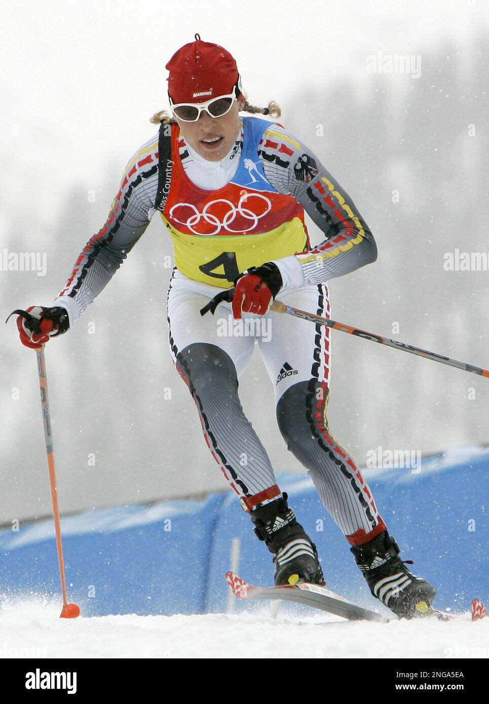 Germany's Evi Sachenbacher-Stehle takes a curve during the Women's ...