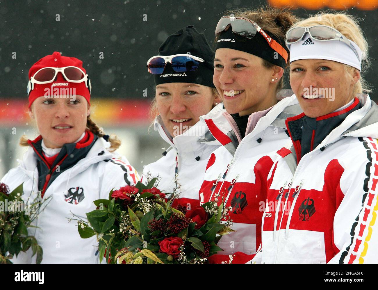 Germany's, from left, Evi Sachenbacher-Stehle, Viola Bauer, Stefanie ...