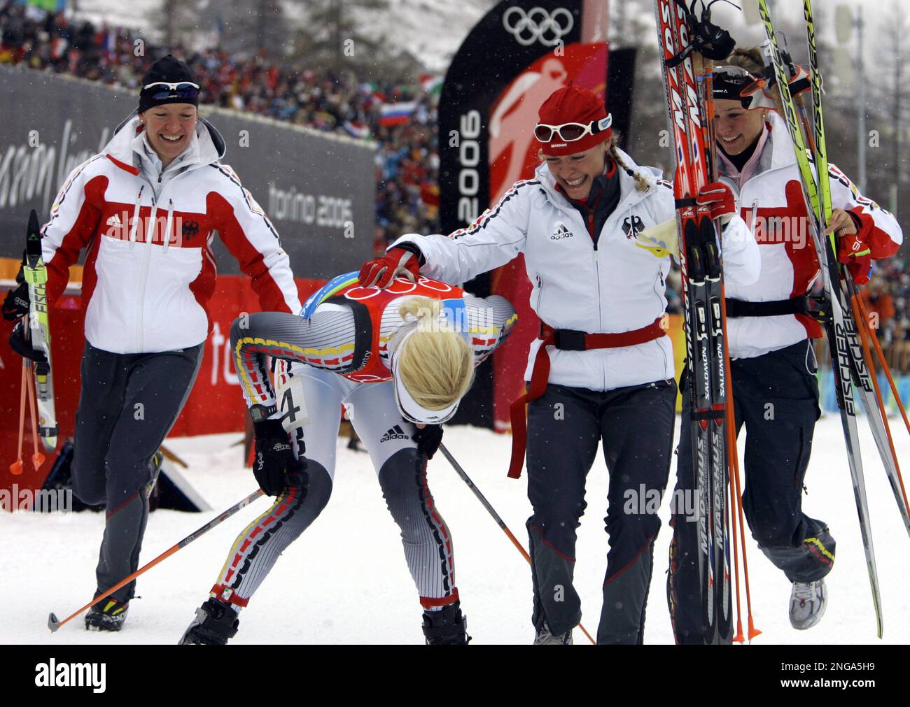 Germany's Viola Bauer, Evi Sachenbacher-Stehle and Stefanie Boehler ...