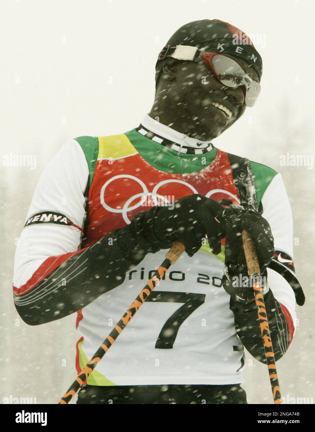Kenya's Phillip Kimely Boit smiles after crossing the line to finish ...
