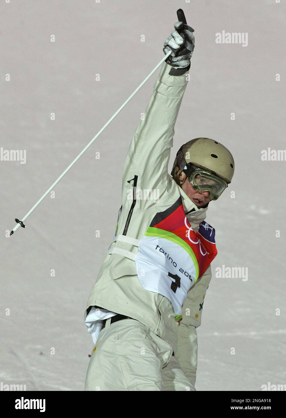 Gold medallist Dale Begg-Smith of Australia reacts after his race Men's ...