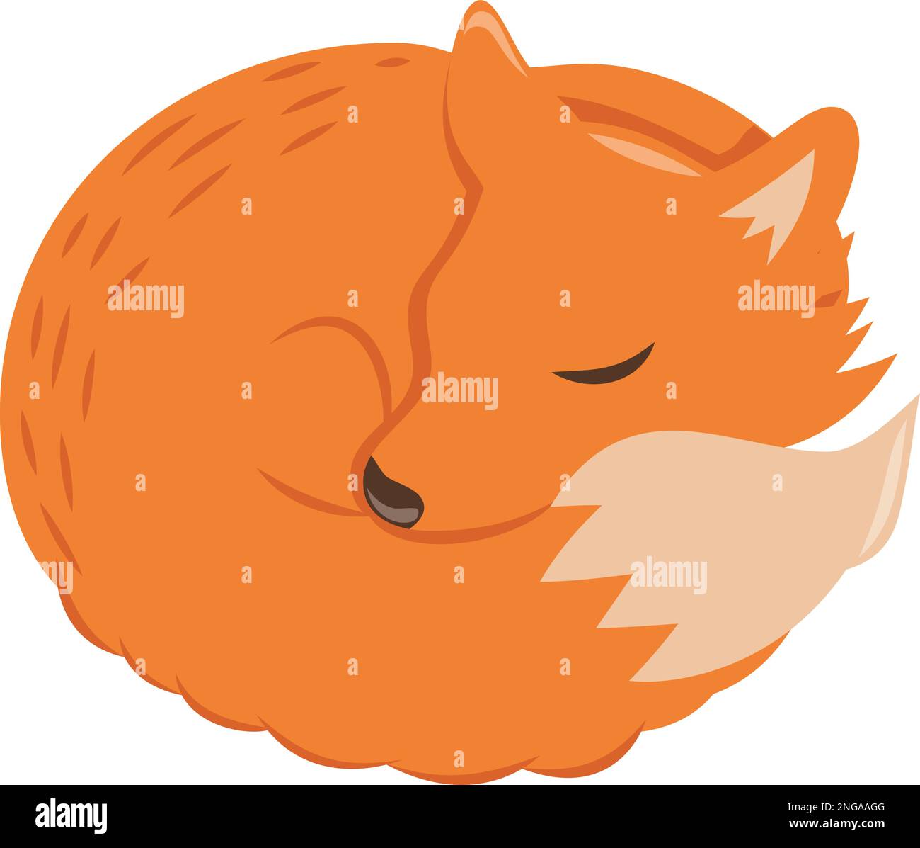 A cartoon vector illustration of a sleeping orange fox Stock Vector ...