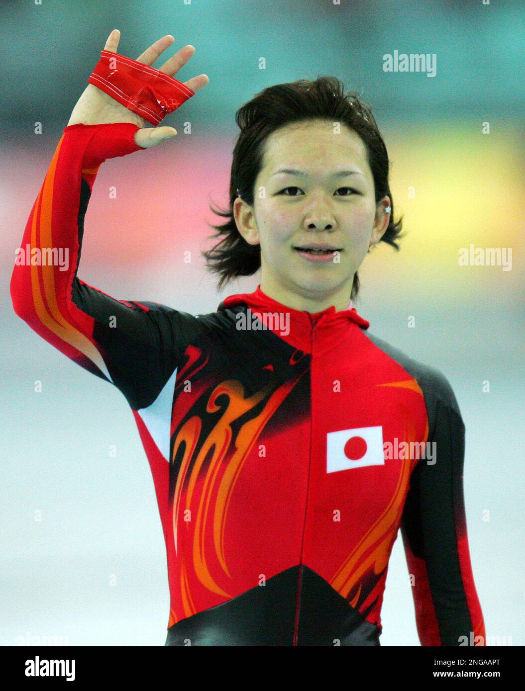 Japan's Sayuri Yoshii waves to the spectators after the first race of ...