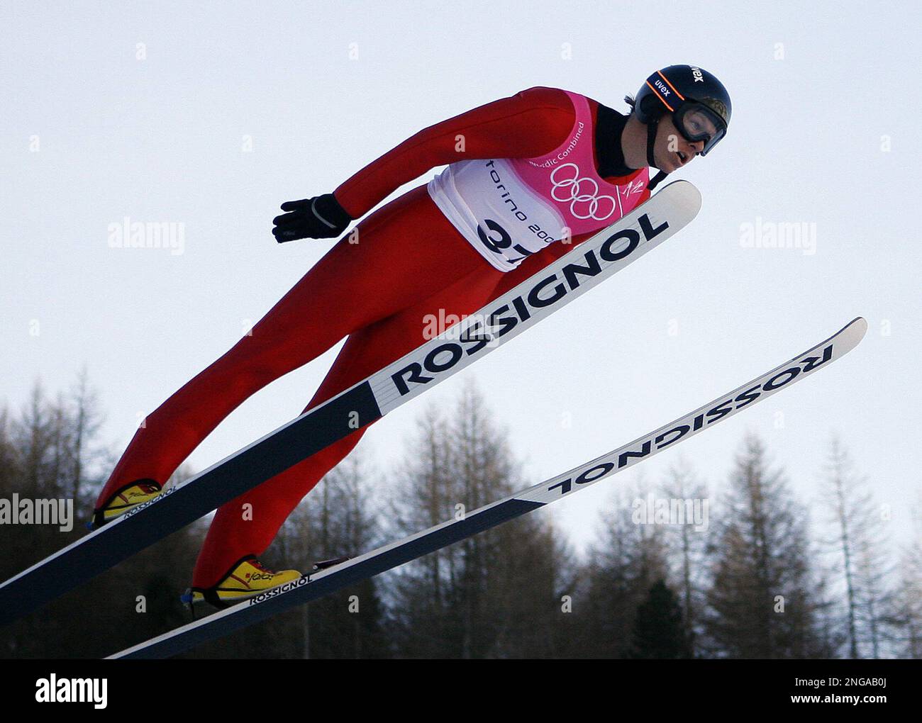 Todd Lodwick of the United States jumps from the Large Hill during ...