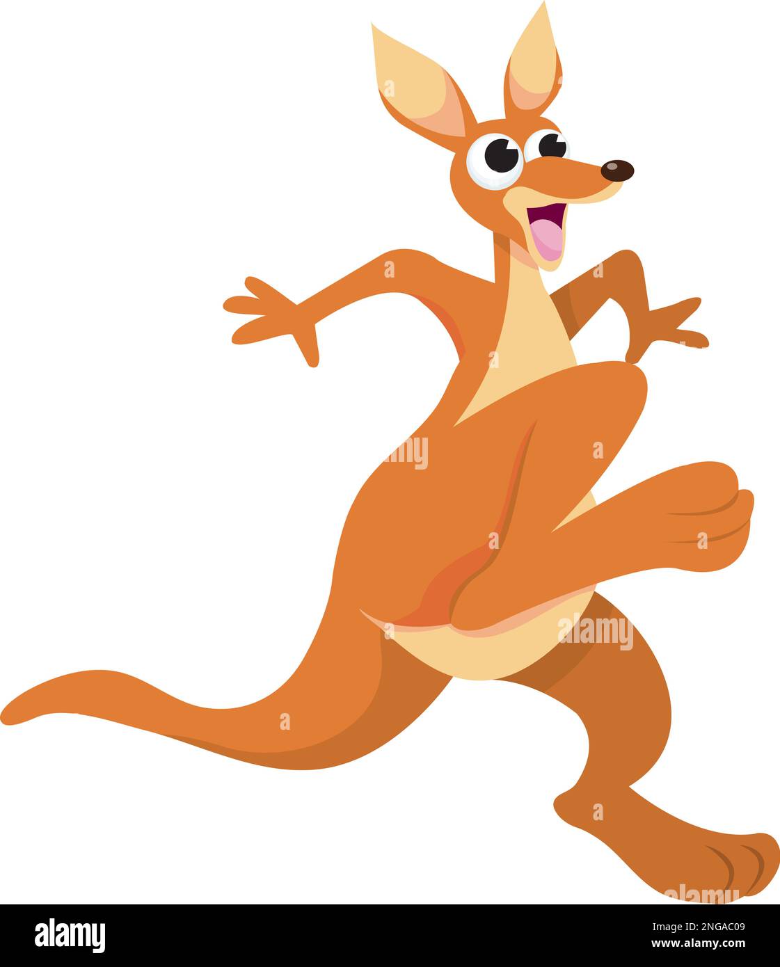 A cartoon vector illustration of a kangaroo hopping Stock Vector Image ...