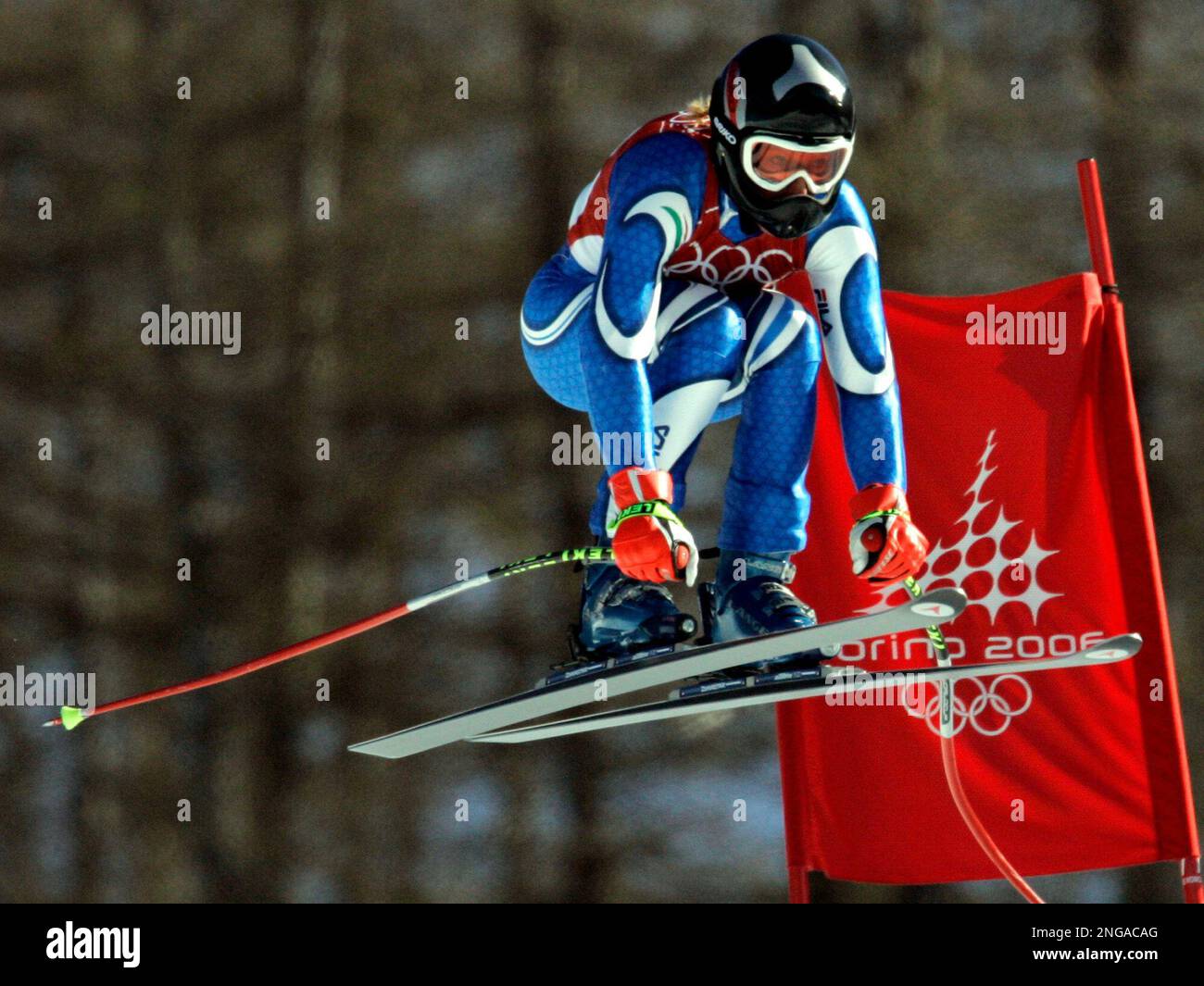 Daniela Ceccarelli of Italy takes a jump during training for the Women ...